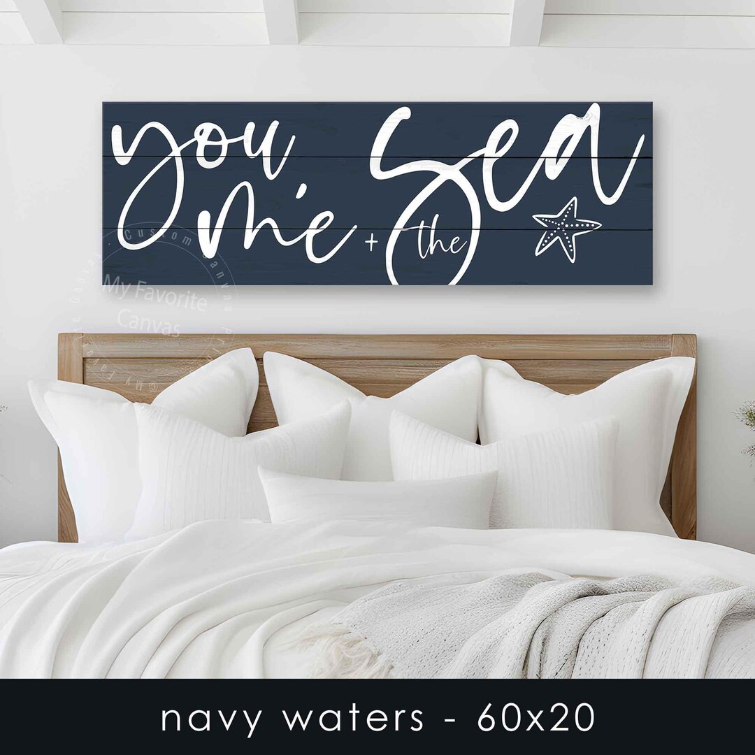 You, Me and the Sea Sign Ready-to-hang Hand-stretched Gallery Canvas ...