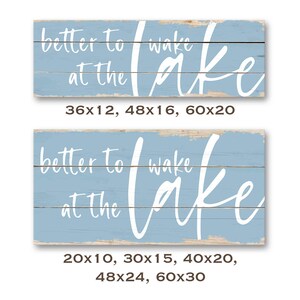 Better to Wake at the Lake Sign, Rustic Canvas Wrap - Etsy
