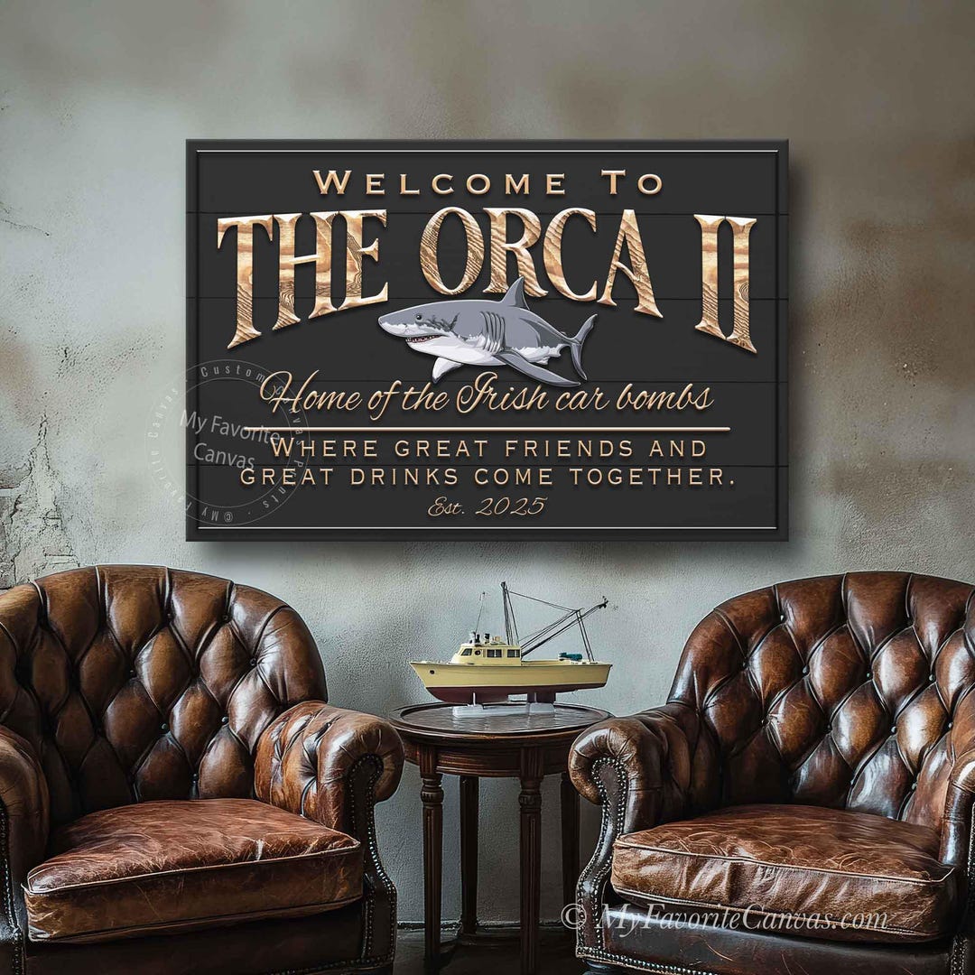 The Orca II Bar Sign, Custom Mascot Bar Sign Canvas Wrap - Etsy