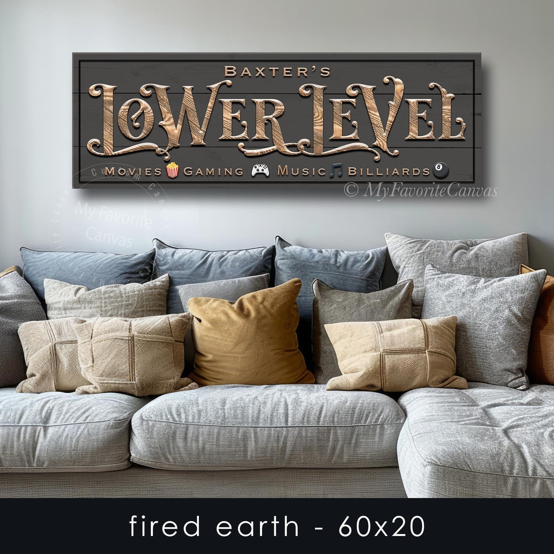 Lower Level Sign Ready-to-hang Hand-stretched Gallery Canvas Wrap Print ...