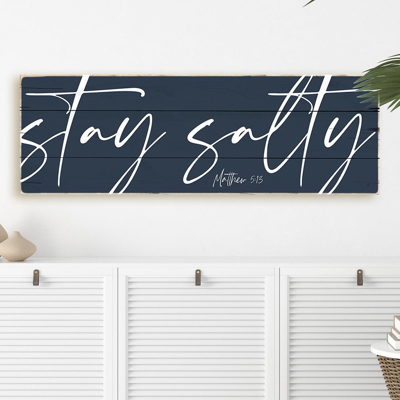 Stay Salty Beach House Sign Worn Edges Canvas - Etsy