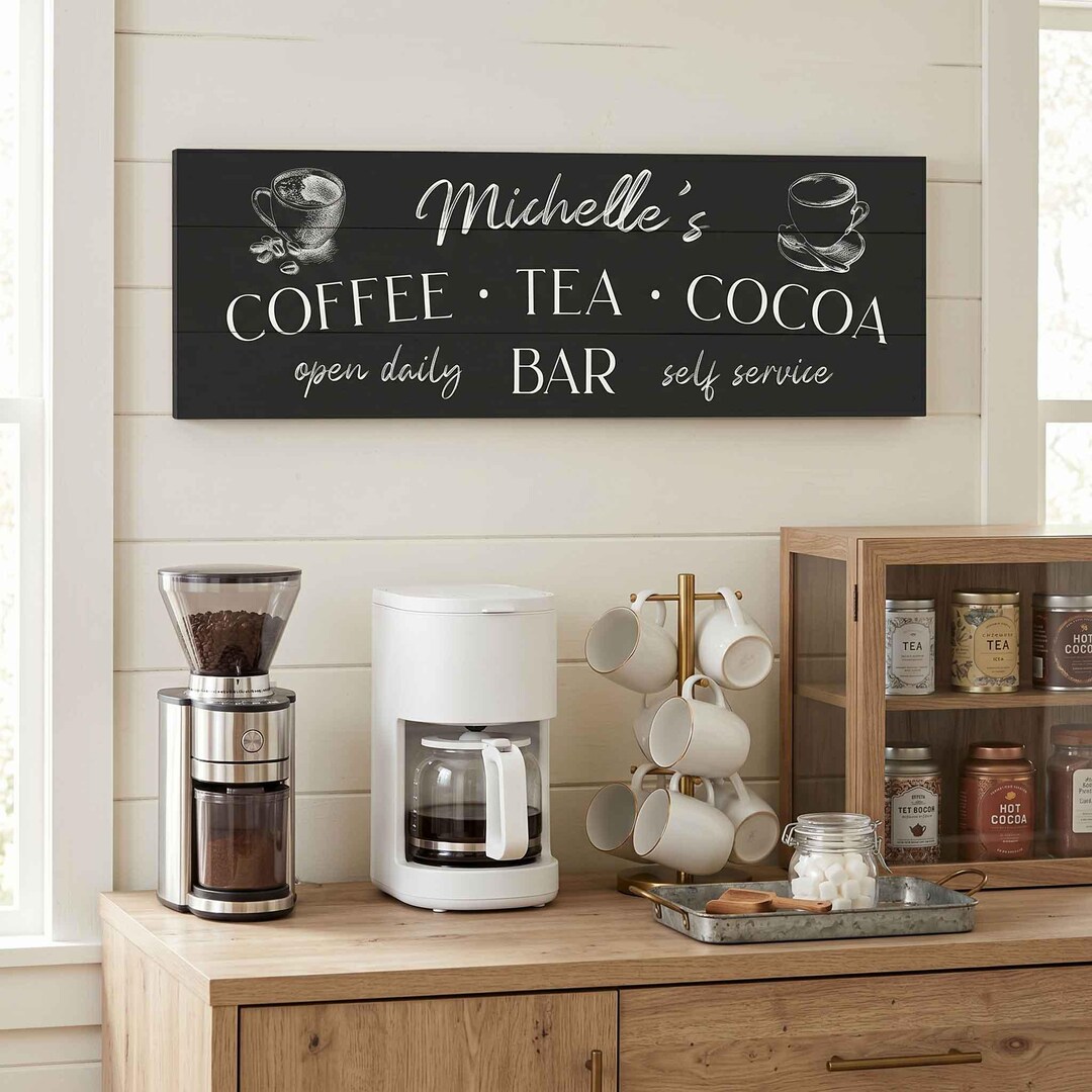 Coffee Tea Cocoa Bar Sign: Canvas Wrap - Etsy