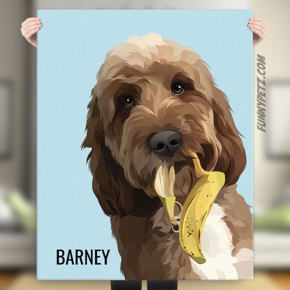 Art & Collectibles Personalized Labradoodle Painting Custom Golden ...