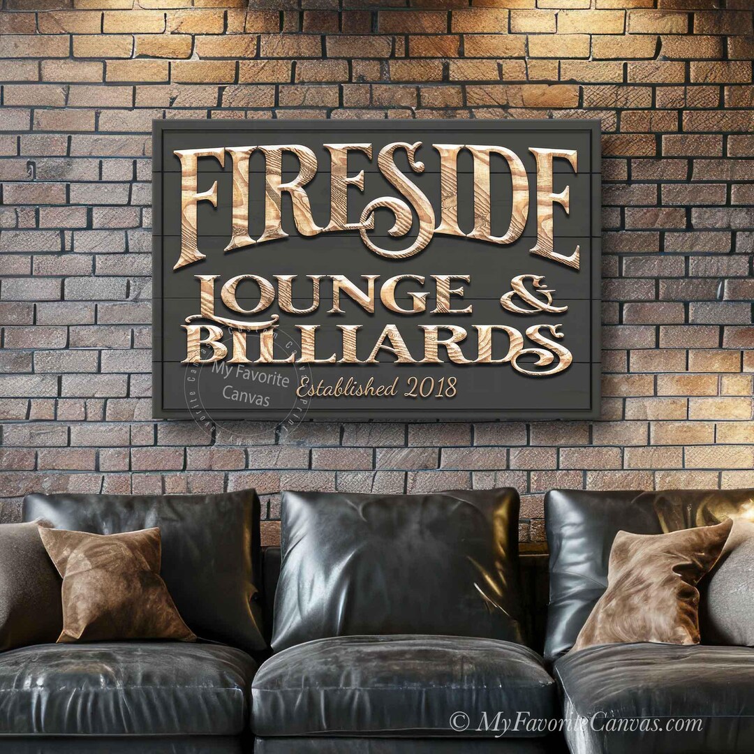 Fireside Lounge & Billiards Sign - Etsy