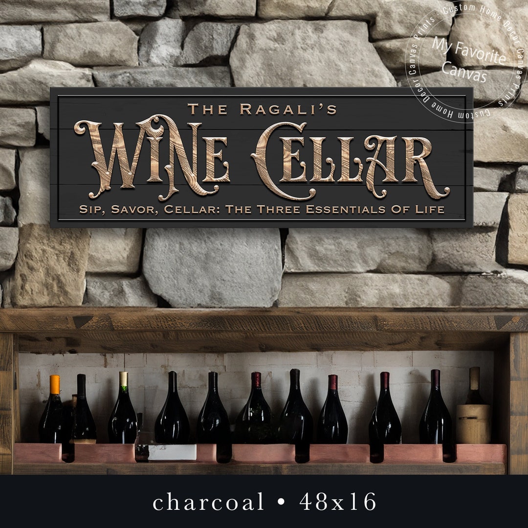 Wine Cellar Sign, Wine Bar Decor Canvas Wrap Print - Etsy