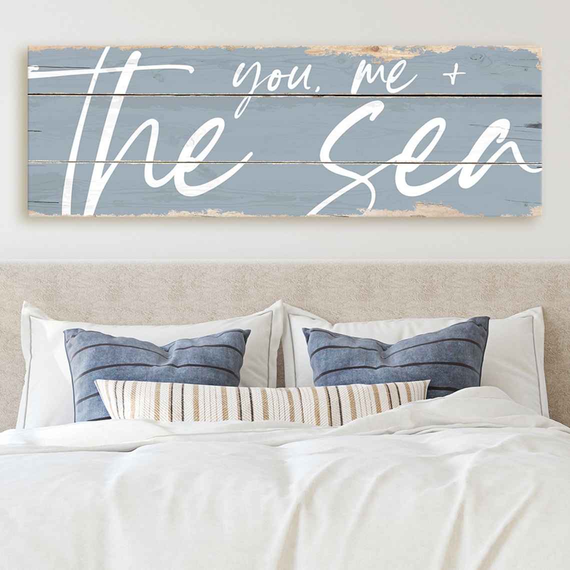 You Me and the Sea Sign Rustic Canvas - Etsy