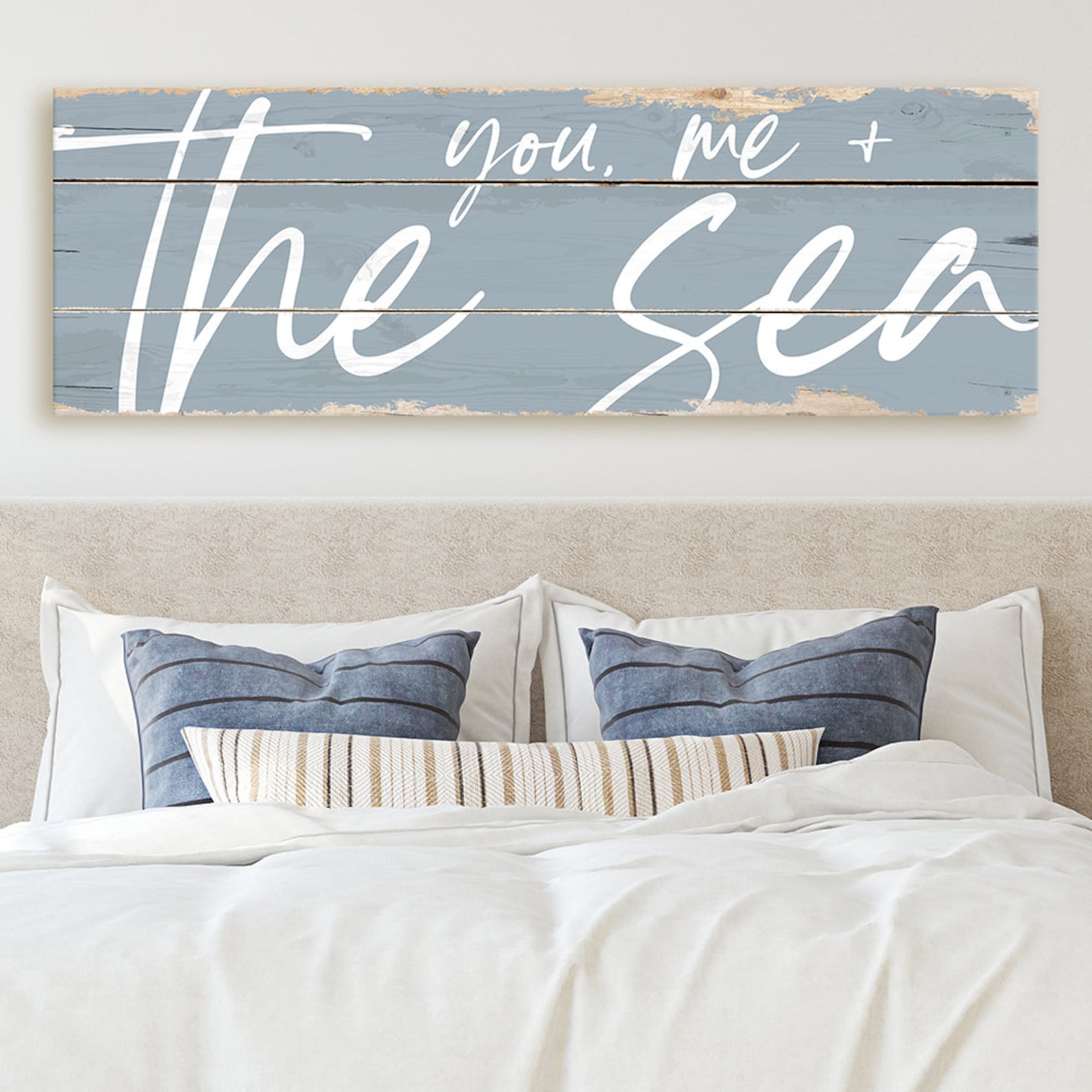 You Me and the Sea Sign Rustic Canvas - Etsy