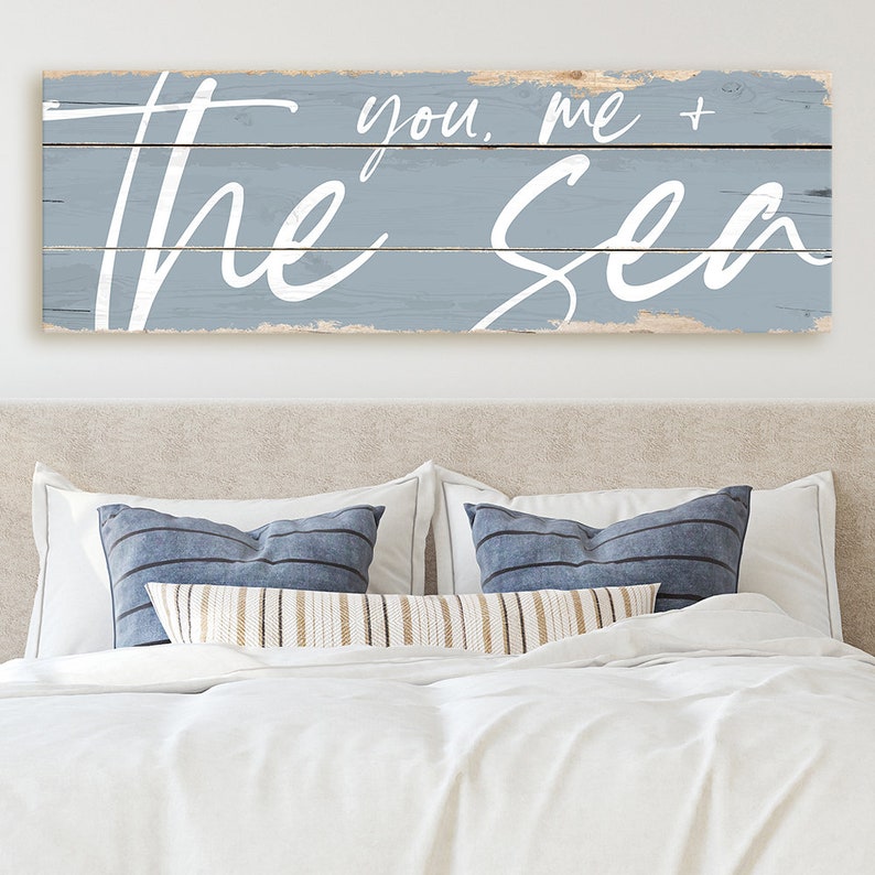 You Me and the Sea Sign Rustic Canvas - Etsy