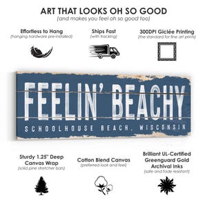 Feelin' Beachy Sign, Rustic Canvas Wrap - Etsy