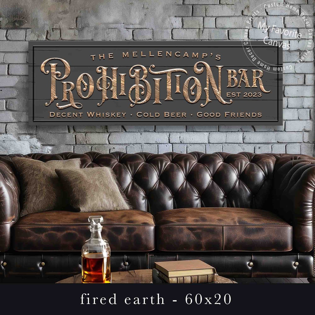 Prohibition Bar Sign Custom Canvas Print - Etsy