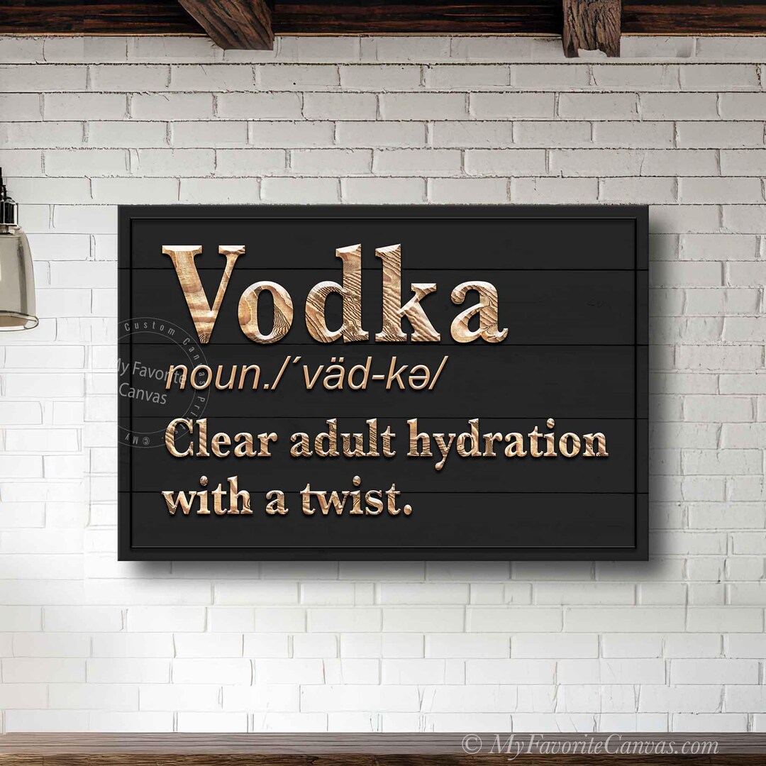 Vodka Definition Sign, Funny Bar Canvas Wrap - Etsy