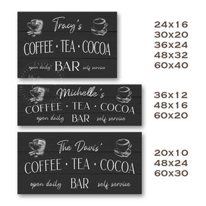 Coffee Tea Cocoa Bar Sign: Canvas Wrap - Etsy