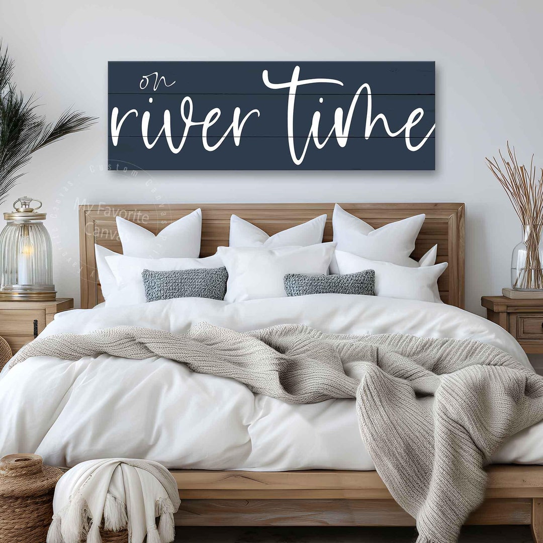 On River Time Sign Ready-to-hang Hand-stretched Gallery Canvas Wrap ...