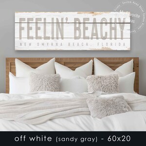 Feelin' Beachy Sign Rustic Canvas Print - Etsy