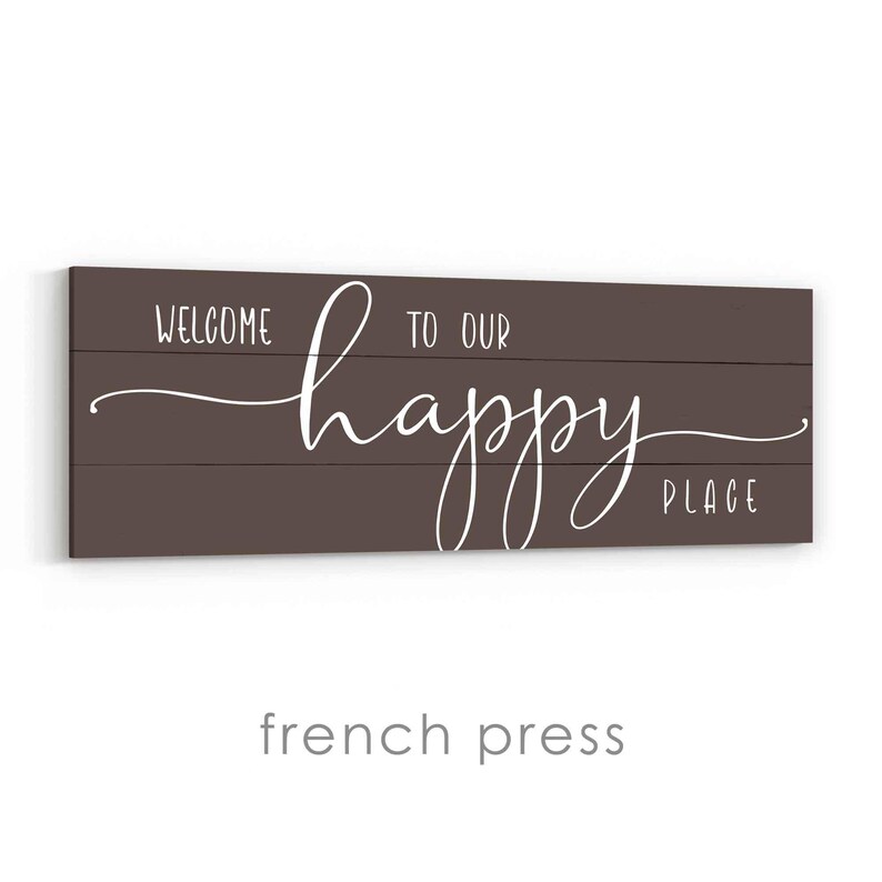 Welcome to Our Happy Place Sign, Canvas Wrap - Etsy