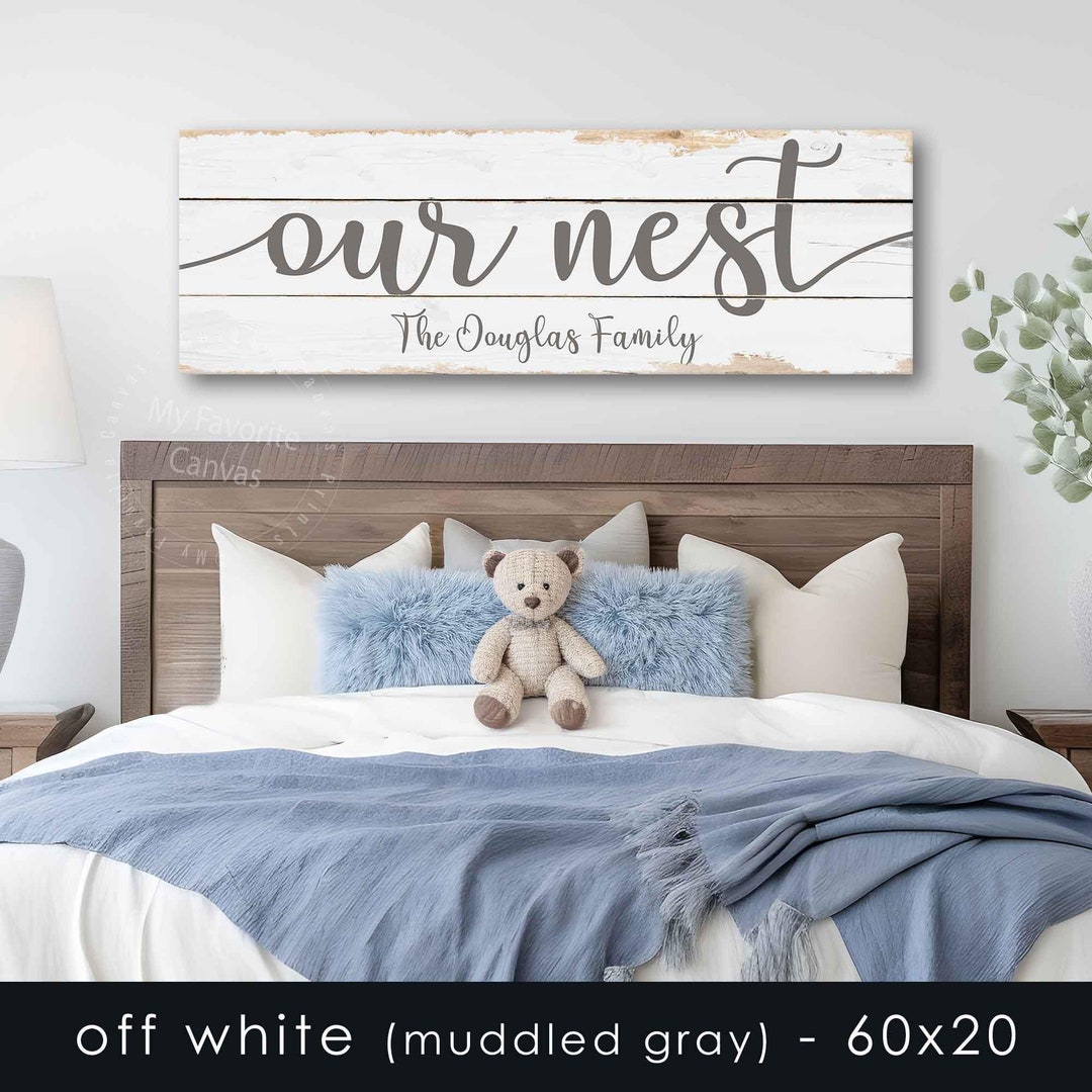 Our Nest Sign Rustic Ready-to-hang Hand-stretched Gallery Canvas Wrap ...
