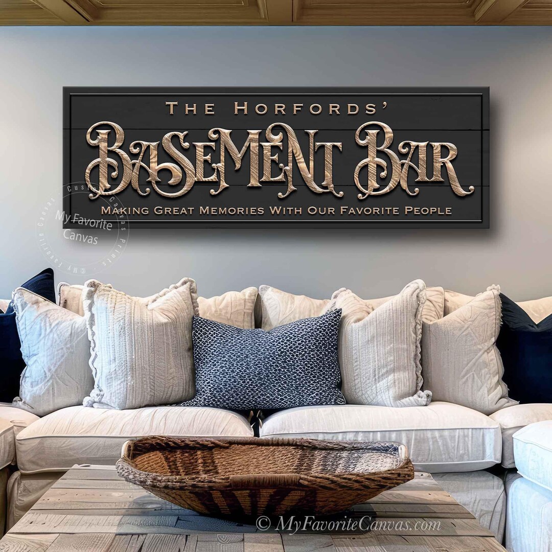 Basement Bar Crawl Sign, Canvas Wrap - Etsy