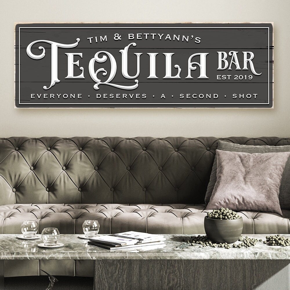 Tequila Bar Sign Personalized Everyone Deserves A Second - Etsy