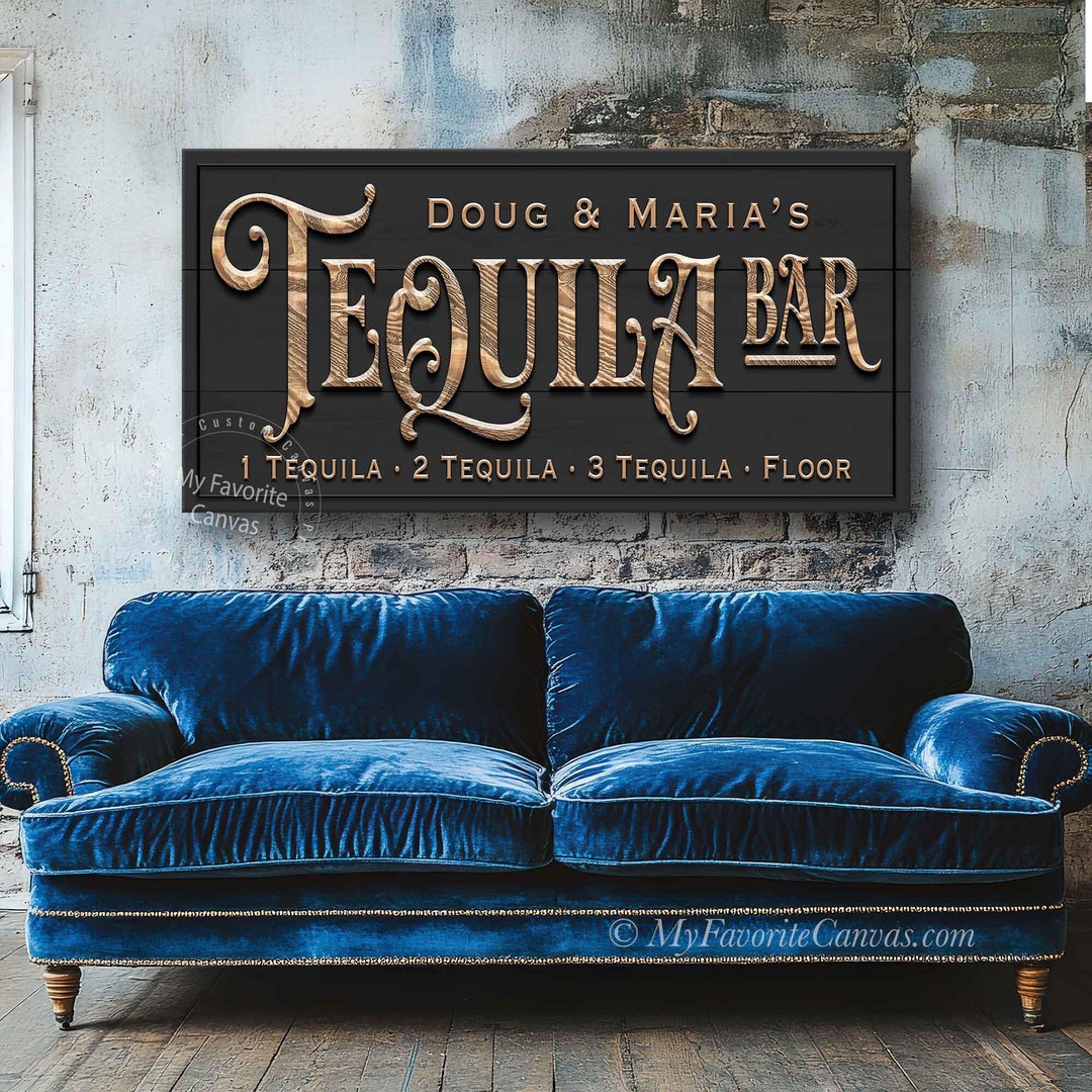 Tequila Bar Sign, Mezcal Canvas Wrap - Etsy