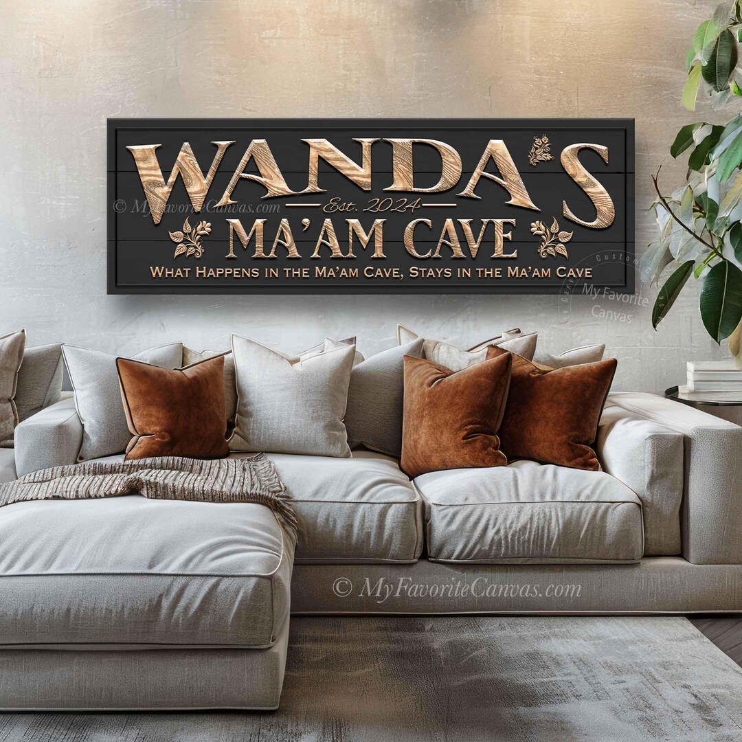 Ma'am Cave Sign, Custom She Shed Sign, Canvas Wrap - Etsy
