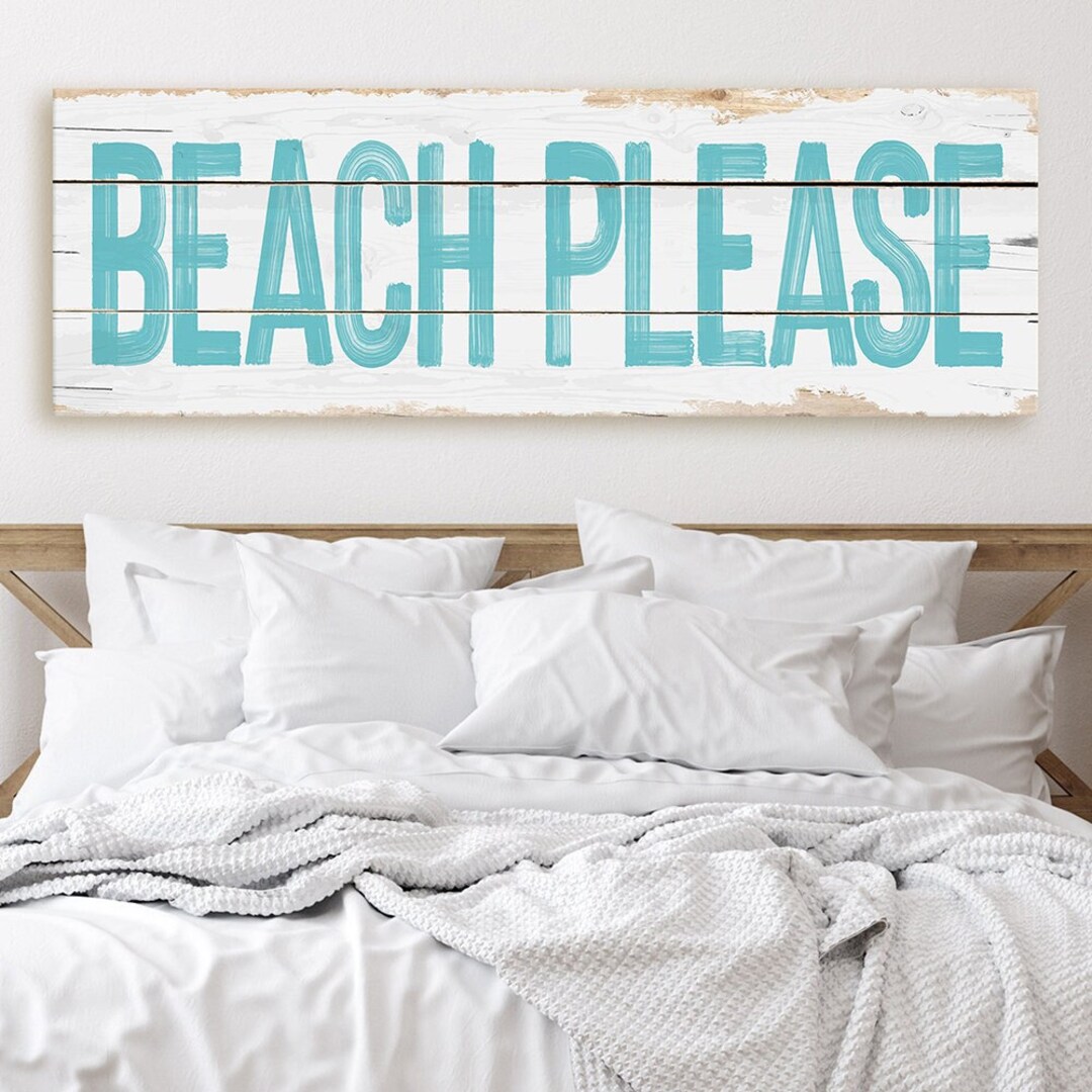 Beach Please Sign Beach Housewarming Gift Rustic Canvas - Etsy
