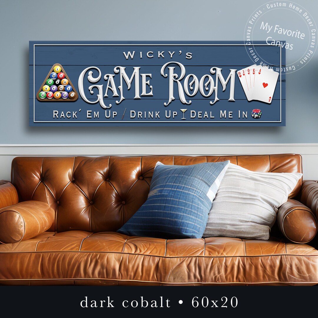 Game Room Sign | Billiards, Darts, Cards, Ping Pong Game Room Sign ...