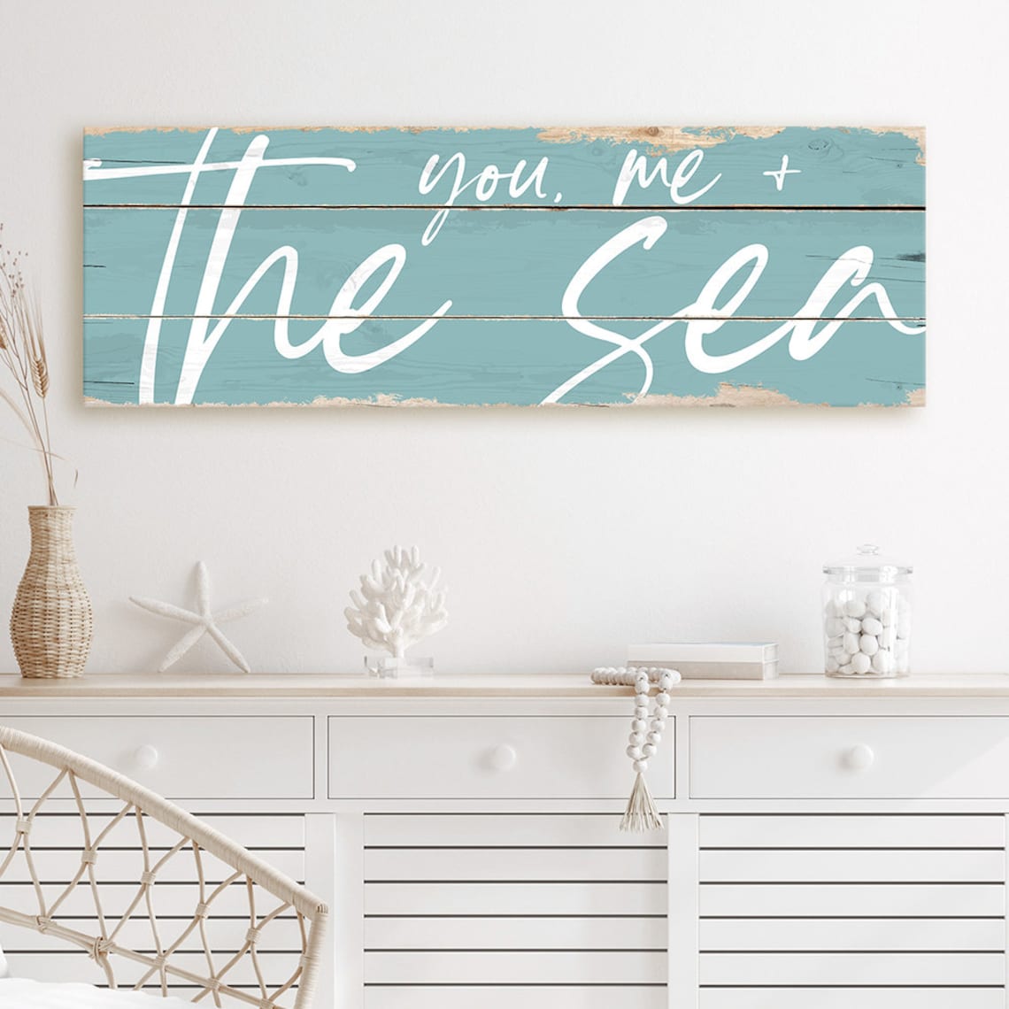 You Me and the Sea Sign Rustic Canvas - Etsy