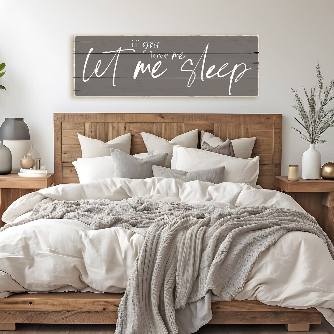 If You Love Me Let Me Sleep Sign Worn Edges Canvas Print - Etsy