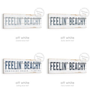 Feelin' Beachy Sign Rustic Canvas Print - Etsy