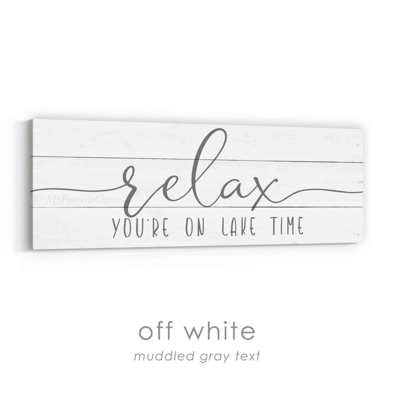 Relax You're on Lake Time Sign, Hand-stretched Canvas Wrap - Etsy
