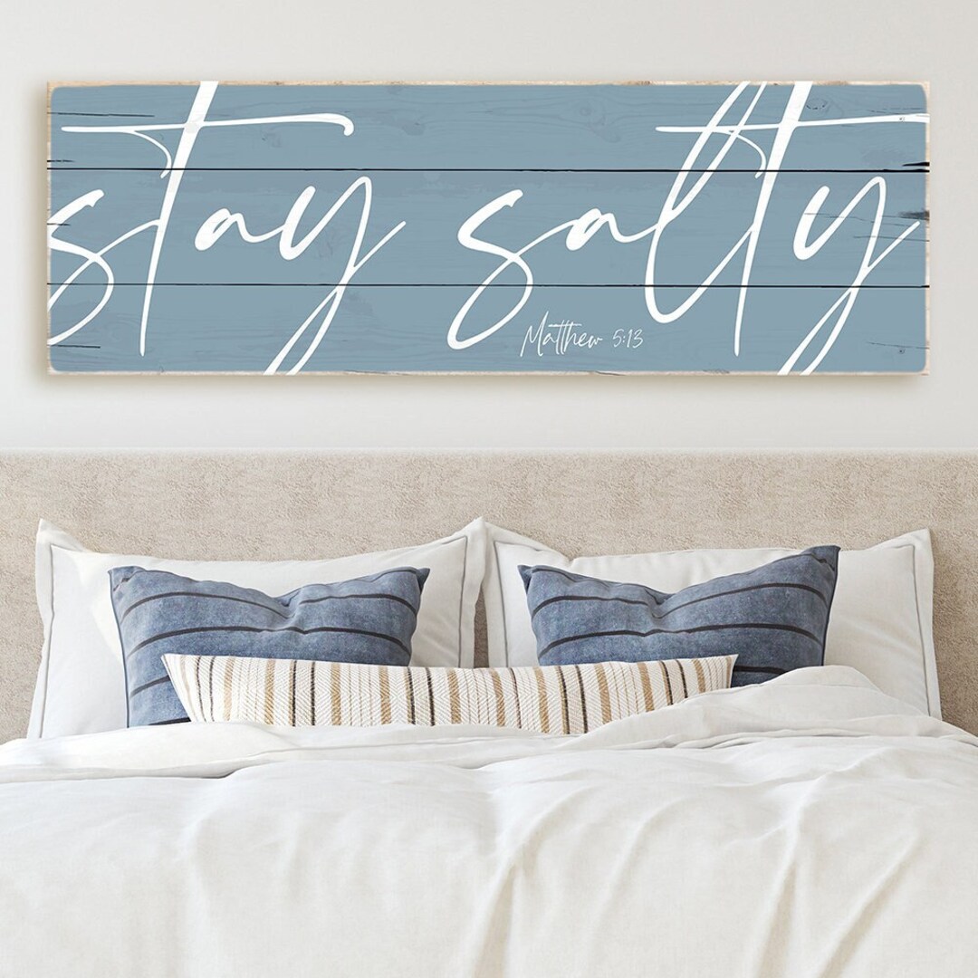 Stay Salty Beach House Sign Worn Edges Canvas - Etsy