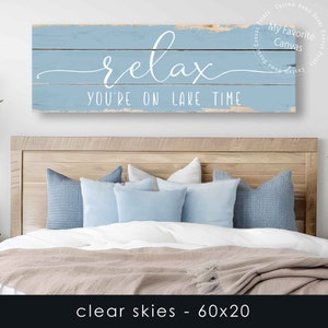 Relax You're on Lake Time Sign Rustic Canvas Print - Etsy