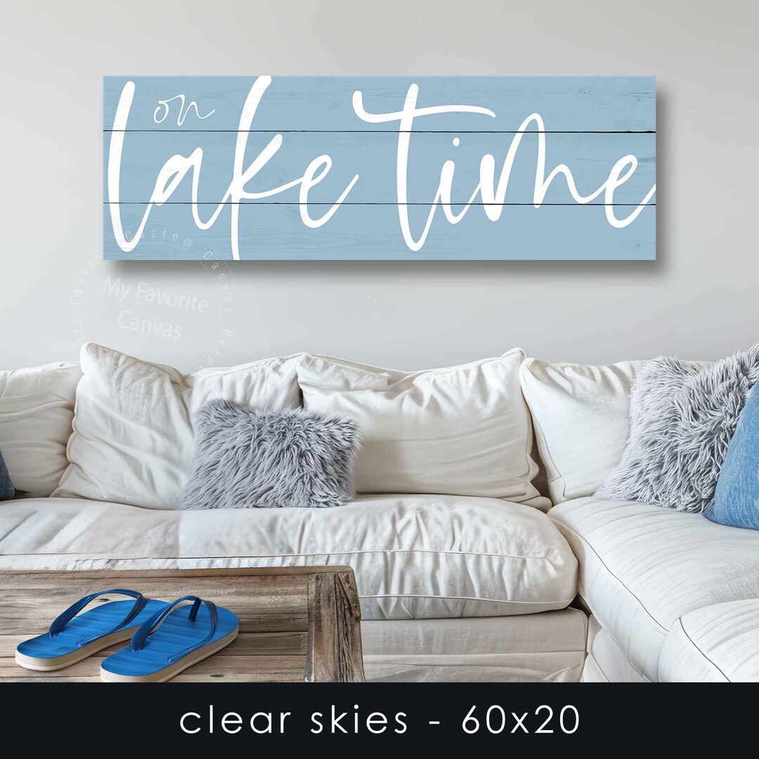 On Lake Time Sign canvas Print - Etsy