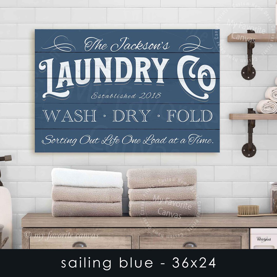 Laundry Co Room Sign Ready-to-hang Hand-stretched Gallery Canvas Wrap ...