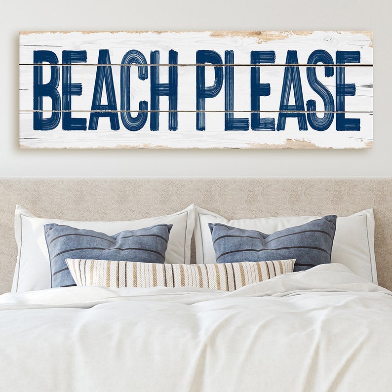 Beach Please Sign Beach Housewarming Gift Rustic Canvas - Etsy