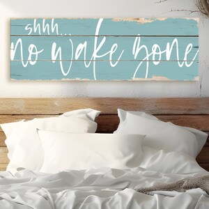 Shhh... No Wake Zone Sign Rustic Canvas - Etsy