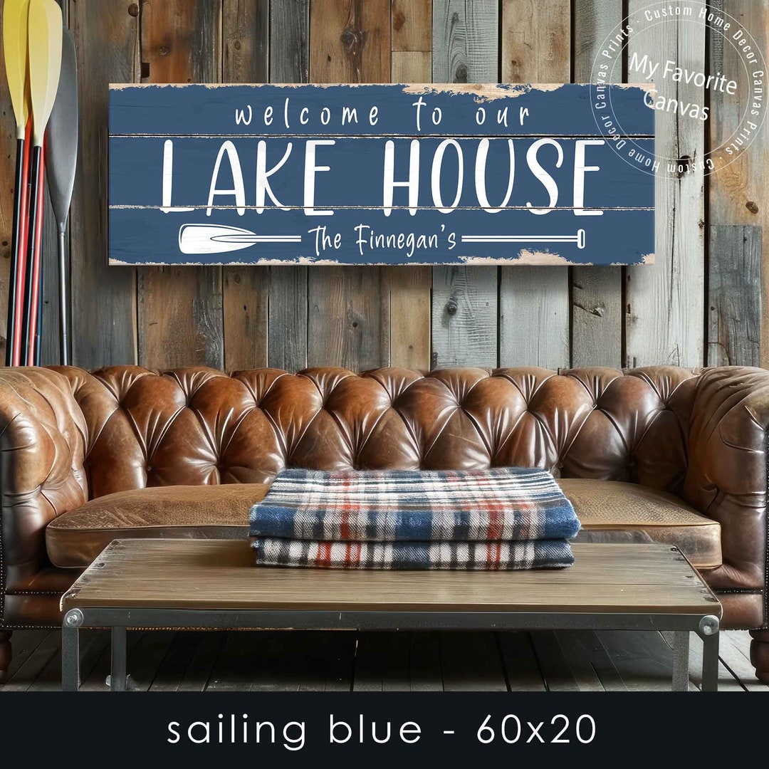 Welcome to Our Lake House Sign Rustic Canvas Print - Etsy