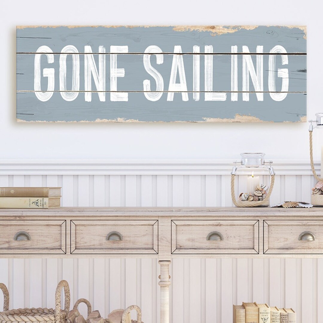 Gone Sailing Sign Rustic Canvas - Etsy
