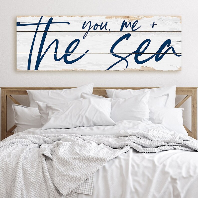 You Me and the Sea Sign Rustic Canvas - Etsy
