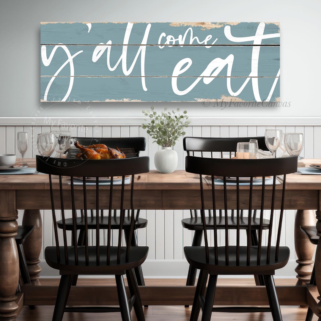 Y'all Come Eat Sign, Rustic Canvas Wrap - Etsy