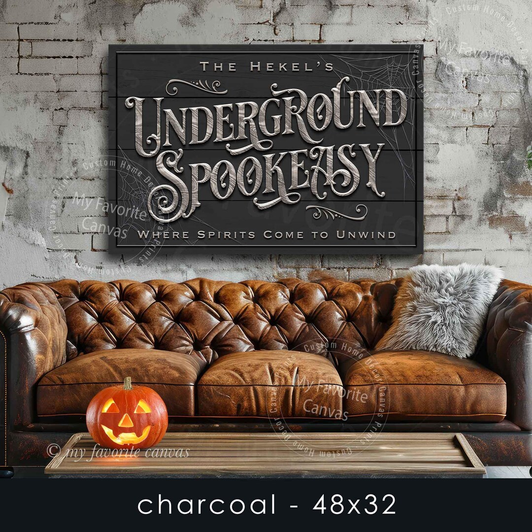 Underground Spookeasy Sign Halloween Bar Decor Custom Canvas Print - Etsy