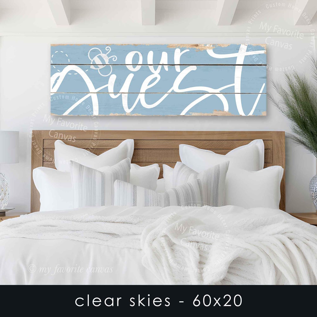 Bee Our Guest Sign Rustic Canvas Print - Etsy