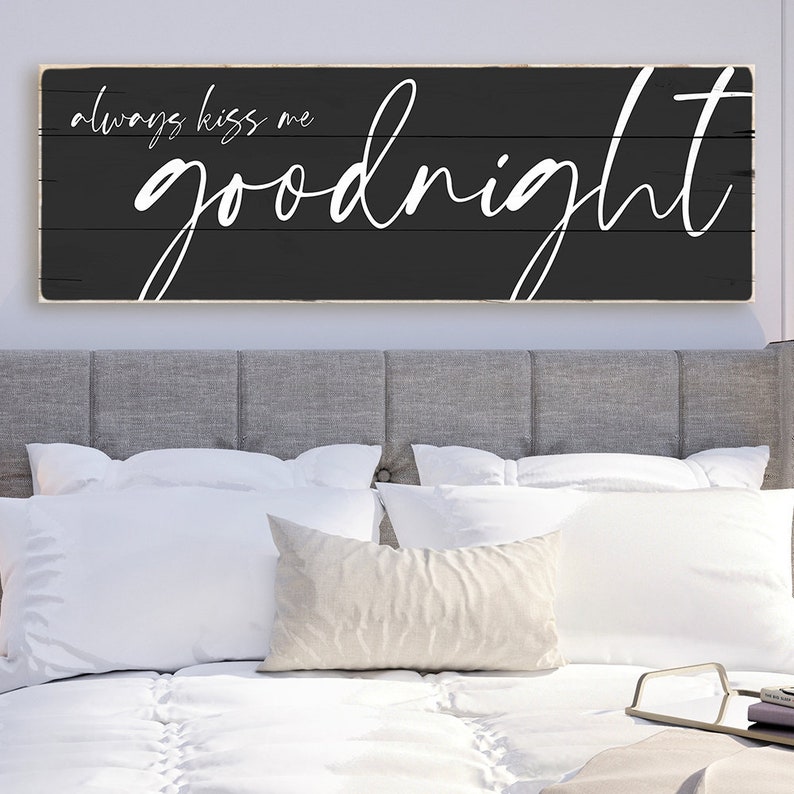 Always Kiss Me Goodnight Sign Worn Edges Canvas - Etsy
