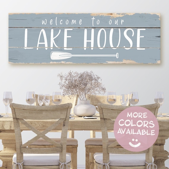 Welcome to Our Lake House Sign Farmhouse Lake Home Sign - Etsy