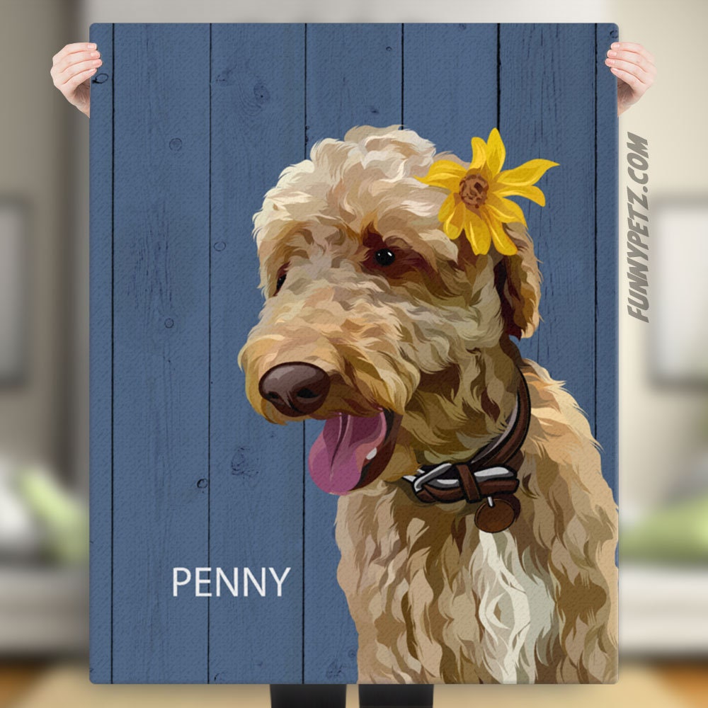 Art & Collectibles Personalized Labradoodle Painting Custom Golden ...