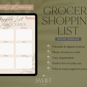 Weekly Grocery List | Printable Planner | Meal Plan | to Do List ...