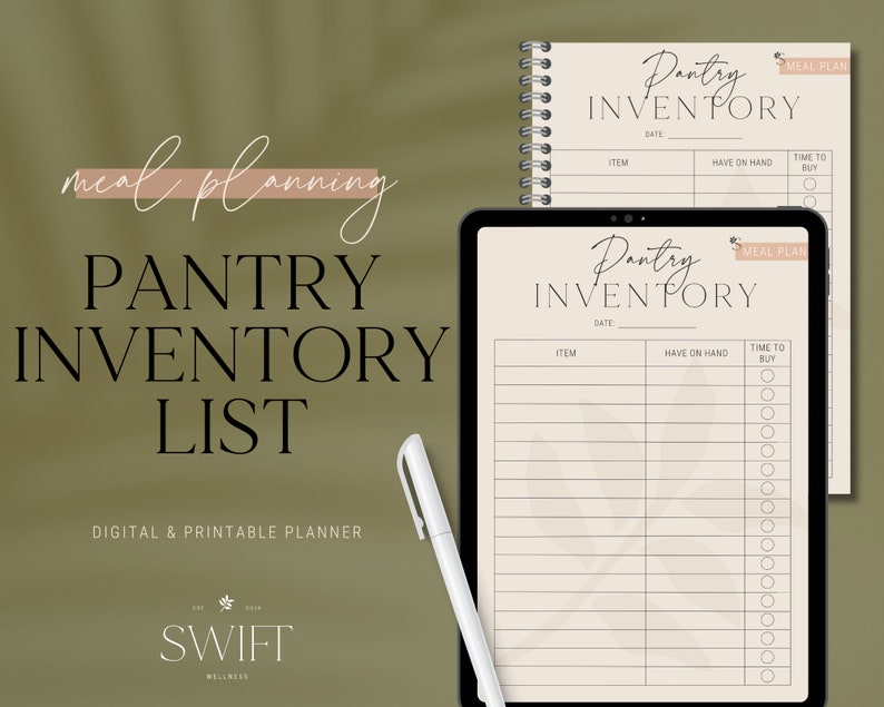 Pantry Inventory Sheet | Printable Planner | Meal Plan | Budgeting ...