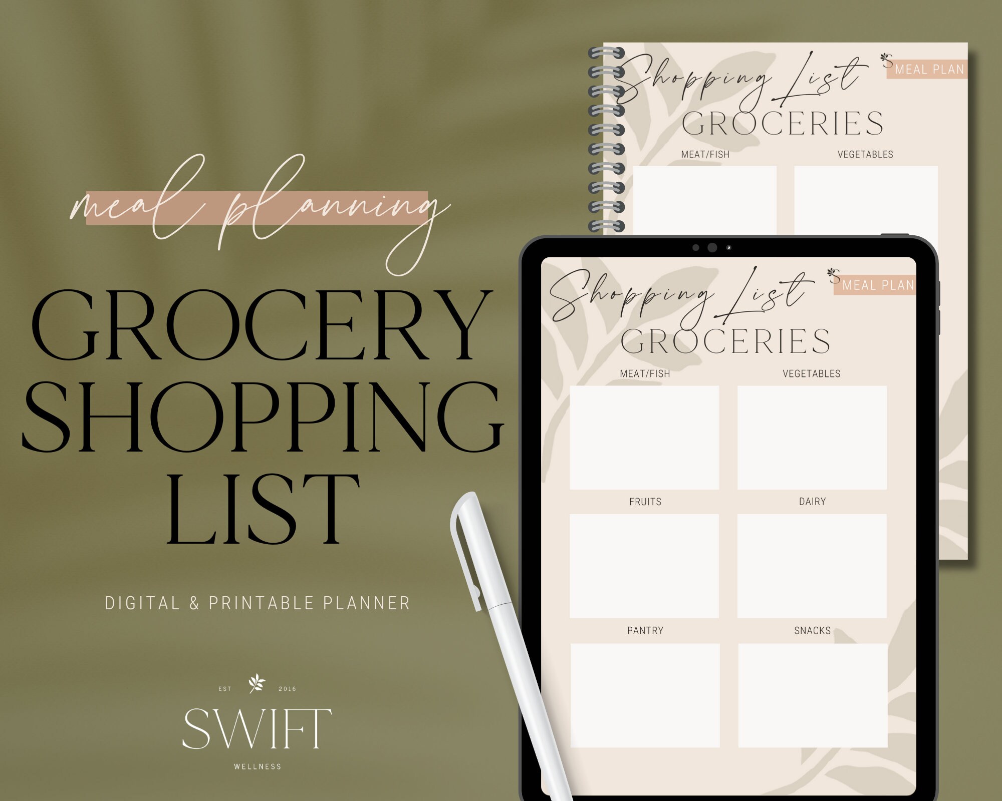 Weekly Grocery List | Printable Planner | Meal Plan | to Do List ...