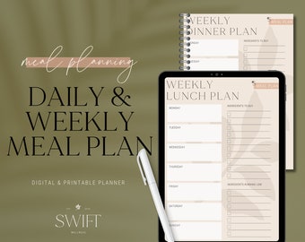 Weekly Grocery List | Printable Planner | Meal Plan | to Do List ...