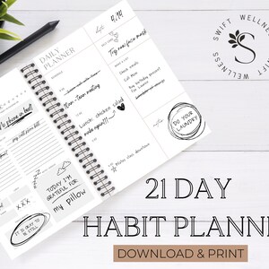 PRINTABLE 21 Day Habit Tracker Planner 100 Pages Customizable Goodnotes ...